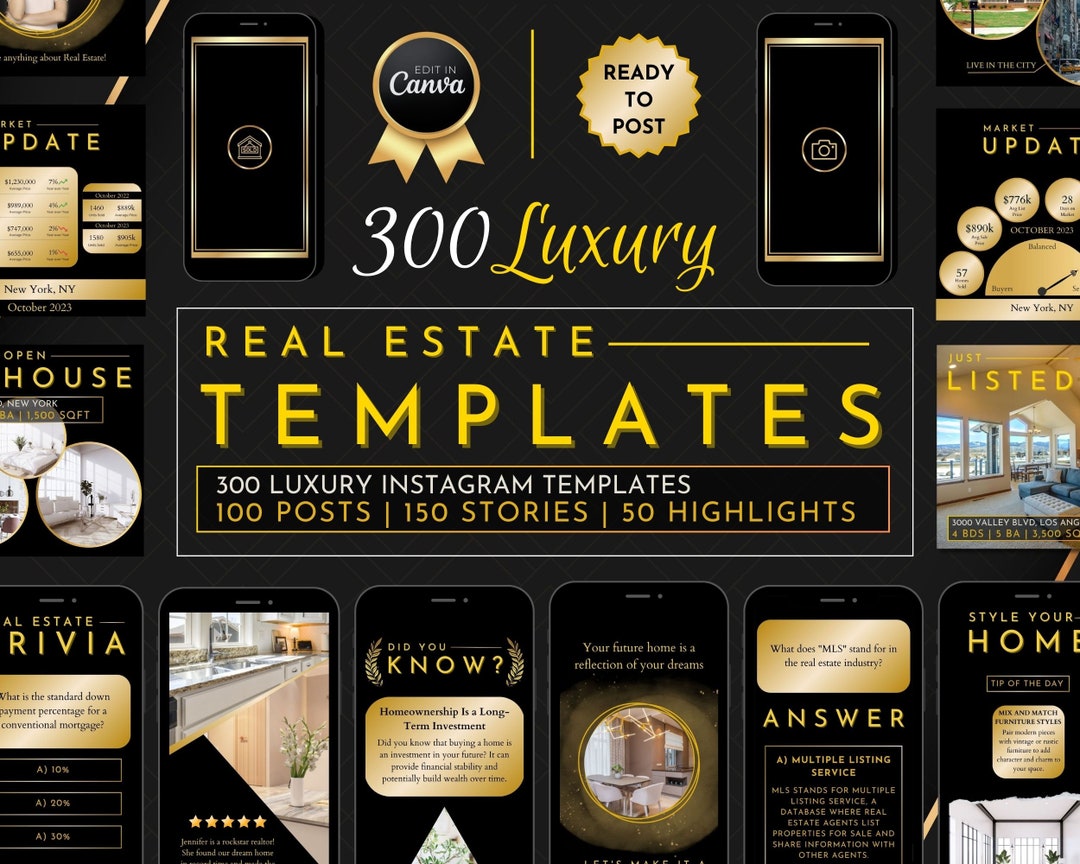 300 Real Estate Instagram Templates, Social Media Posts & Stories ...