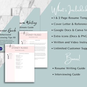 Nursing Resume Template Google Docs, Registered Nurse RN, Canva CV ...
