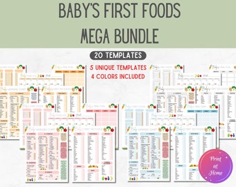 Baby Food Tracker, Printable Food Diary Bundle, Baby Led Weaning, Babys ...
