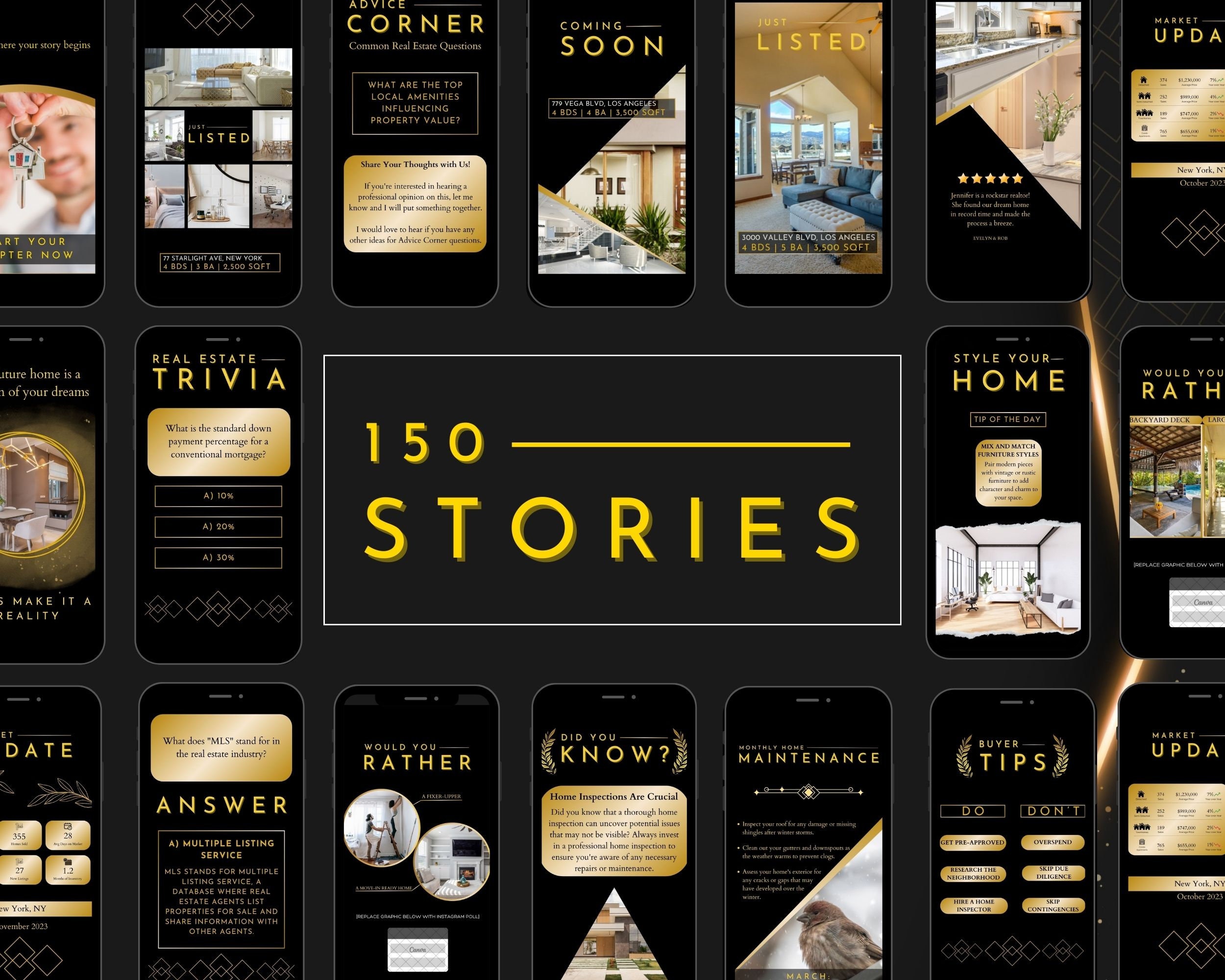 300 Real Estate Instagram Templates, Social Media Posts & Stories ...