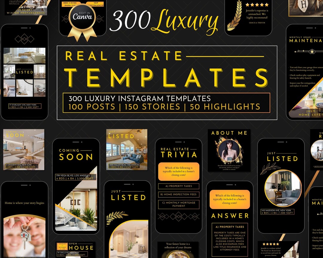 300 Real Estate Instagram Templates, Social Media Posts & Stories ...