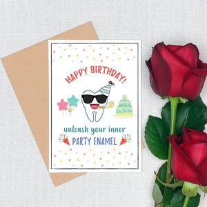 Dentist Birthday Card, Printable Dental Birthday Card, Instant Download ...