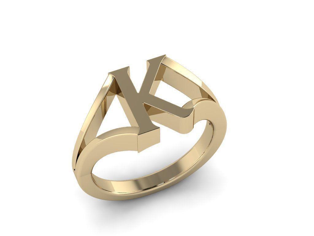 Gold Letter K Ring L Elegant Alphabet Jewelry L Sleek Initial Band for ...