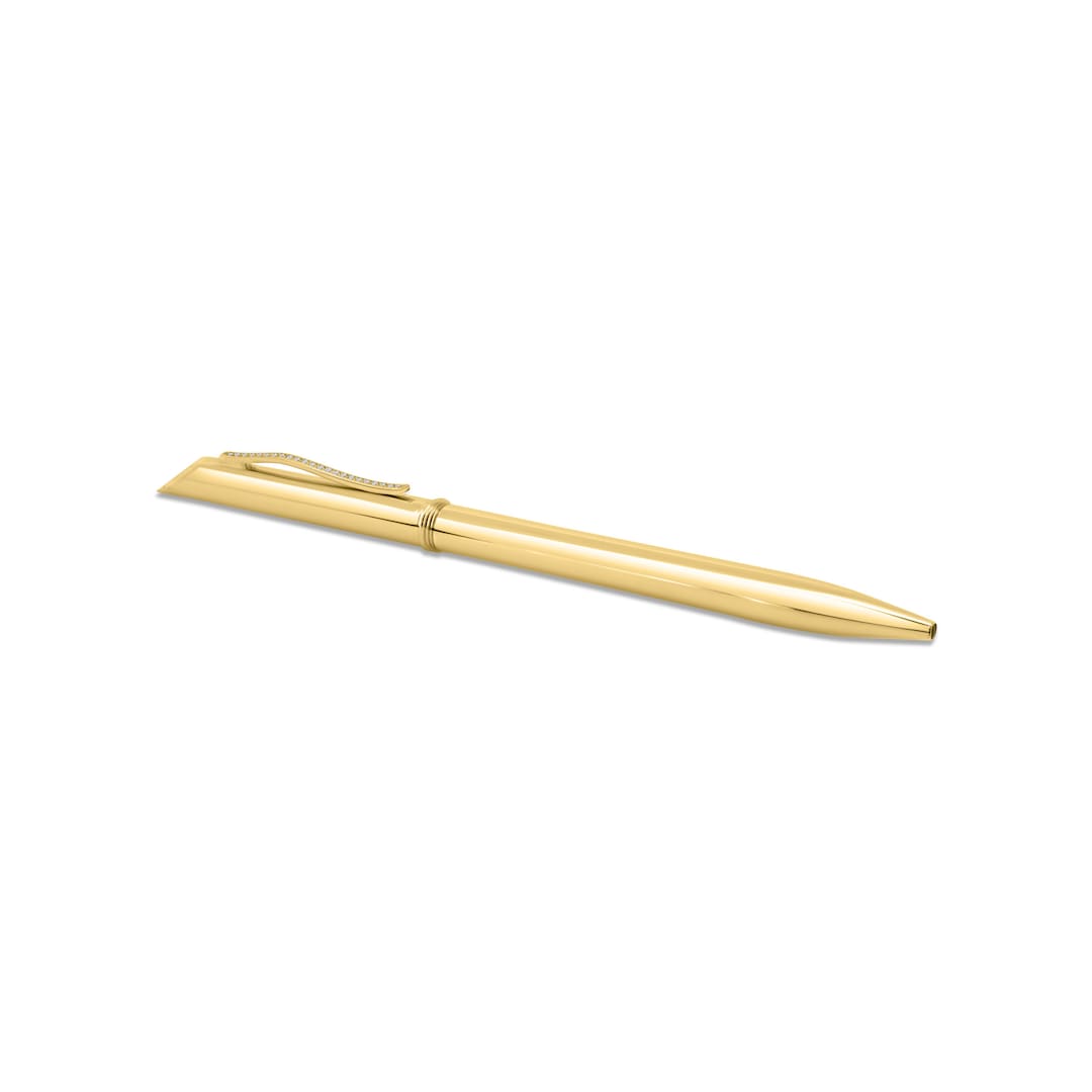 14k Solid Gold Pen With Natural Diamonds / Luxury Gift / Gift for Men ...