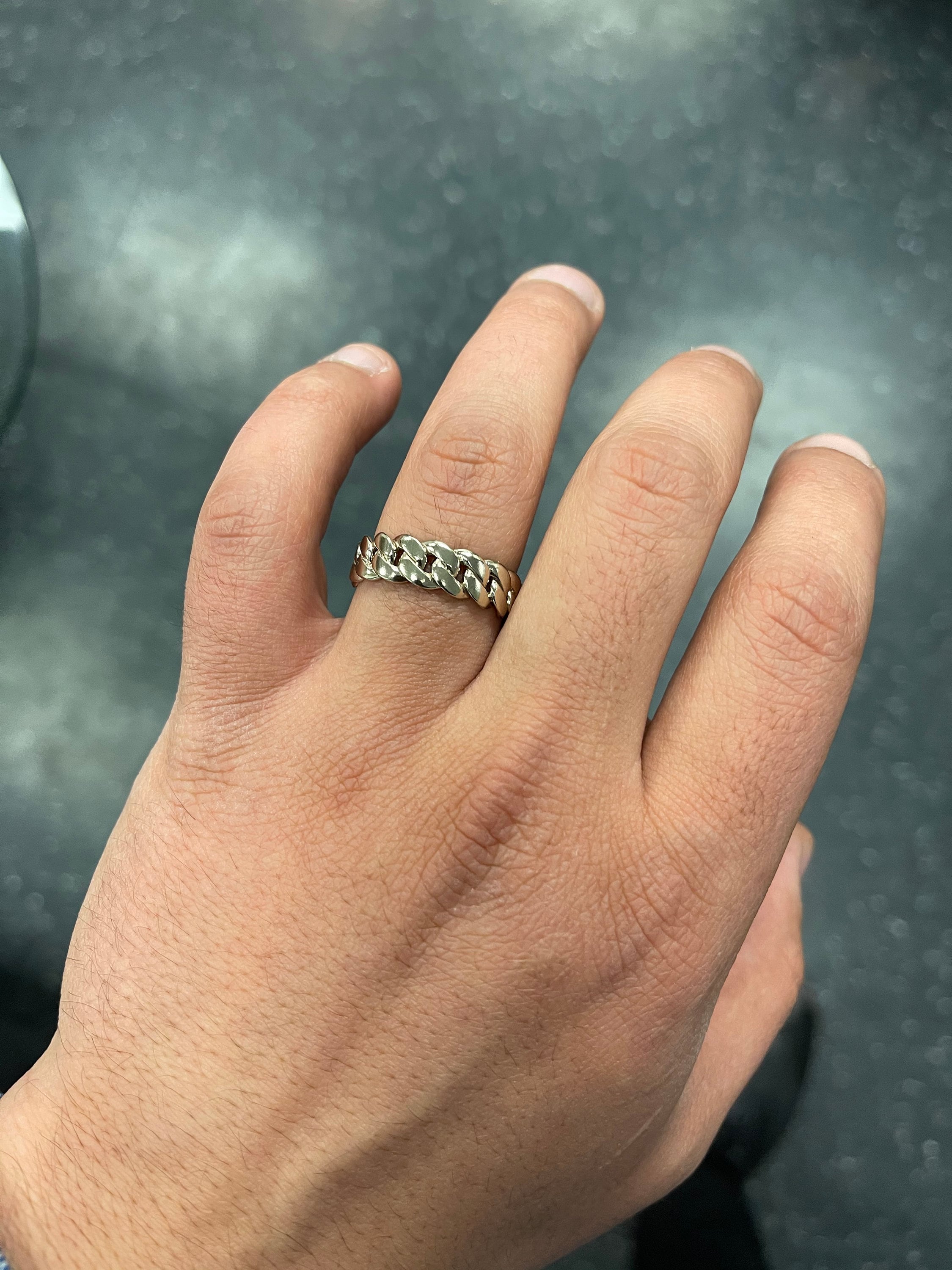 Cuban Link Chain Ring /10k/14k Miami Ring Band Unisex Fashion Gift for ...