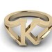 Gold Letter K Ring L Elegant Alphabet Jewelry L Sleek Initial Band for ...