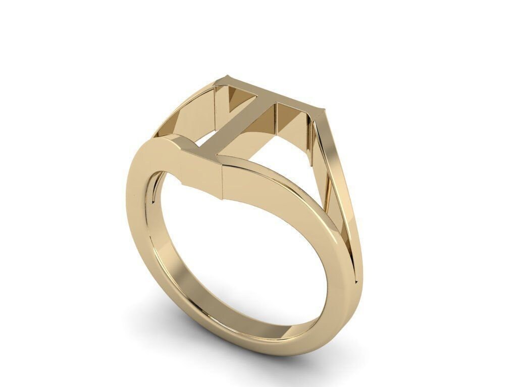 CUSTOM LETTER Gold Ring 10K 14K 18K Gold INITIAL Ring - Etsy