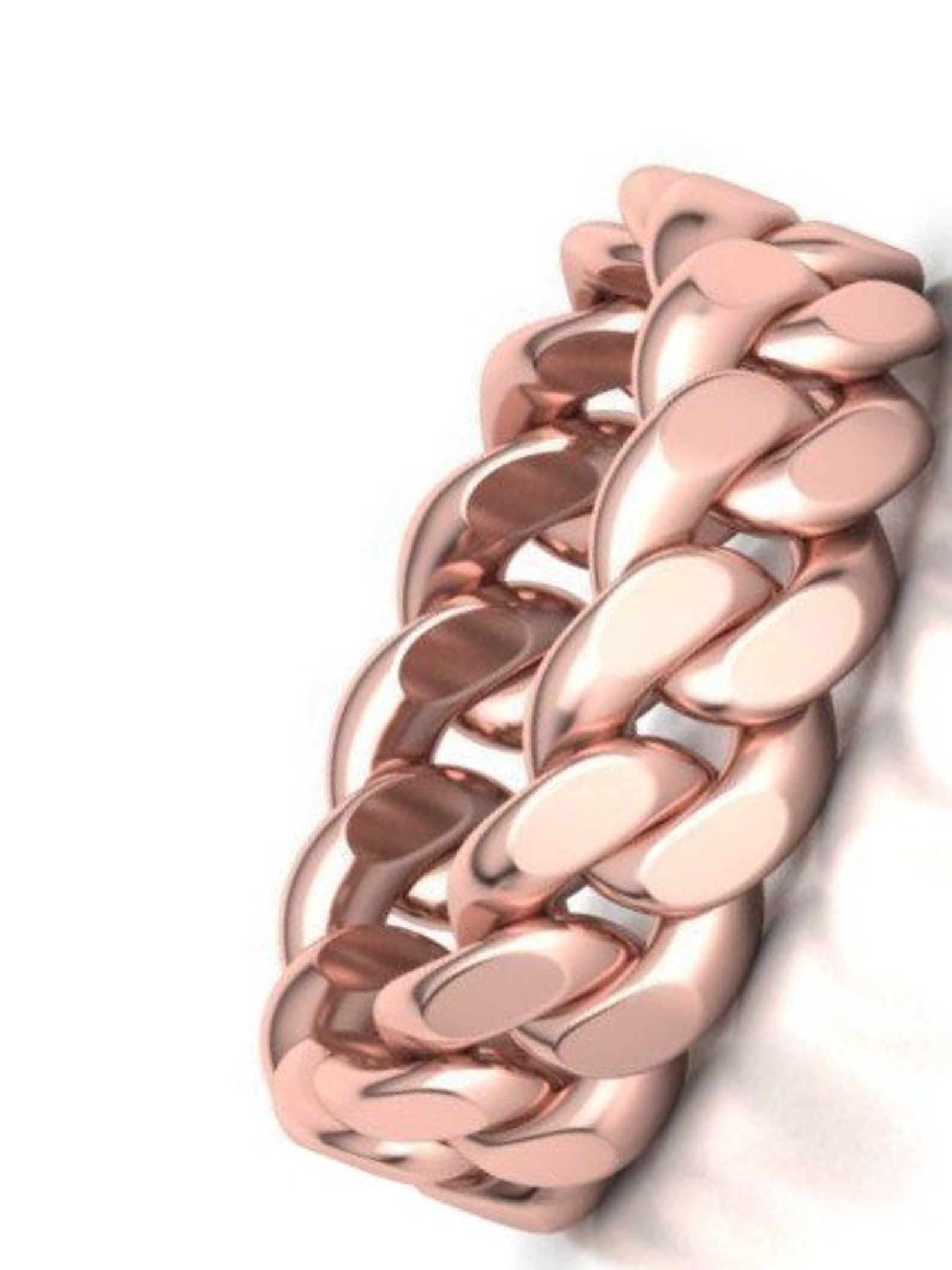 Cuban Link Chain Ring /10k/14k Miami Ring Band Unisex - Etsy