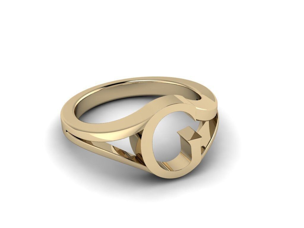 CUSTOM LETTER Gold Ring 10K 14K 18K Gold INITIAL Ring - Etsy