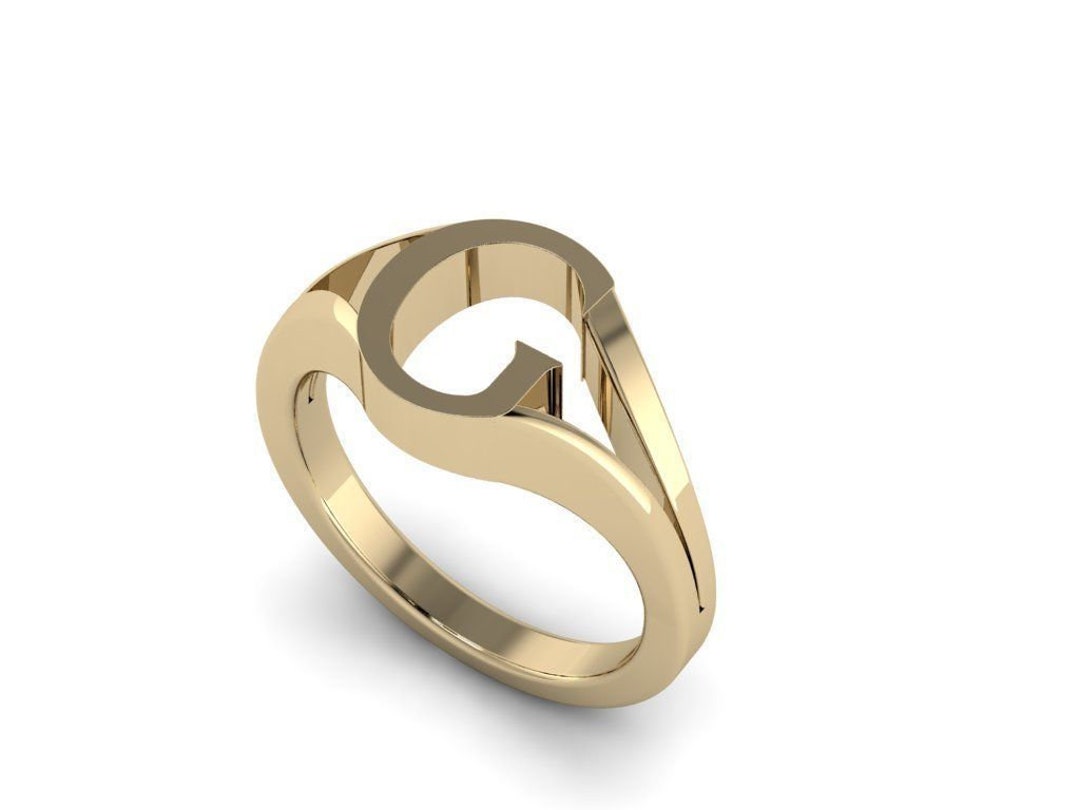 CUSTOM LETTER Gold Ring 10K 14K 18K Gold INITIAL Ring - Etsy