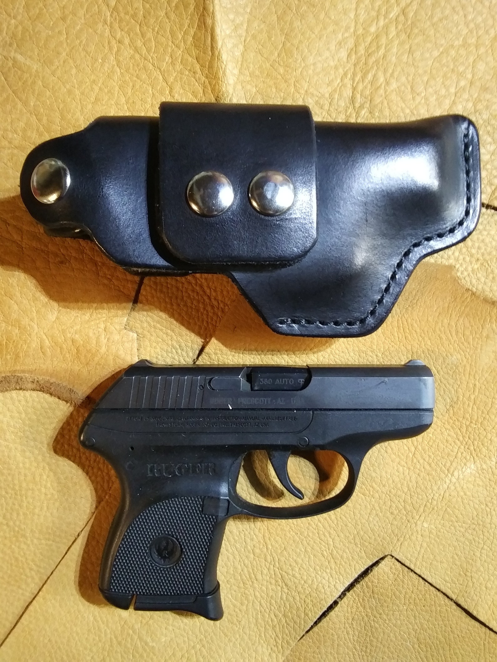 Ruger LCP Cross Draw Driving Holster, Leather Thumb Break, Right Hand ...