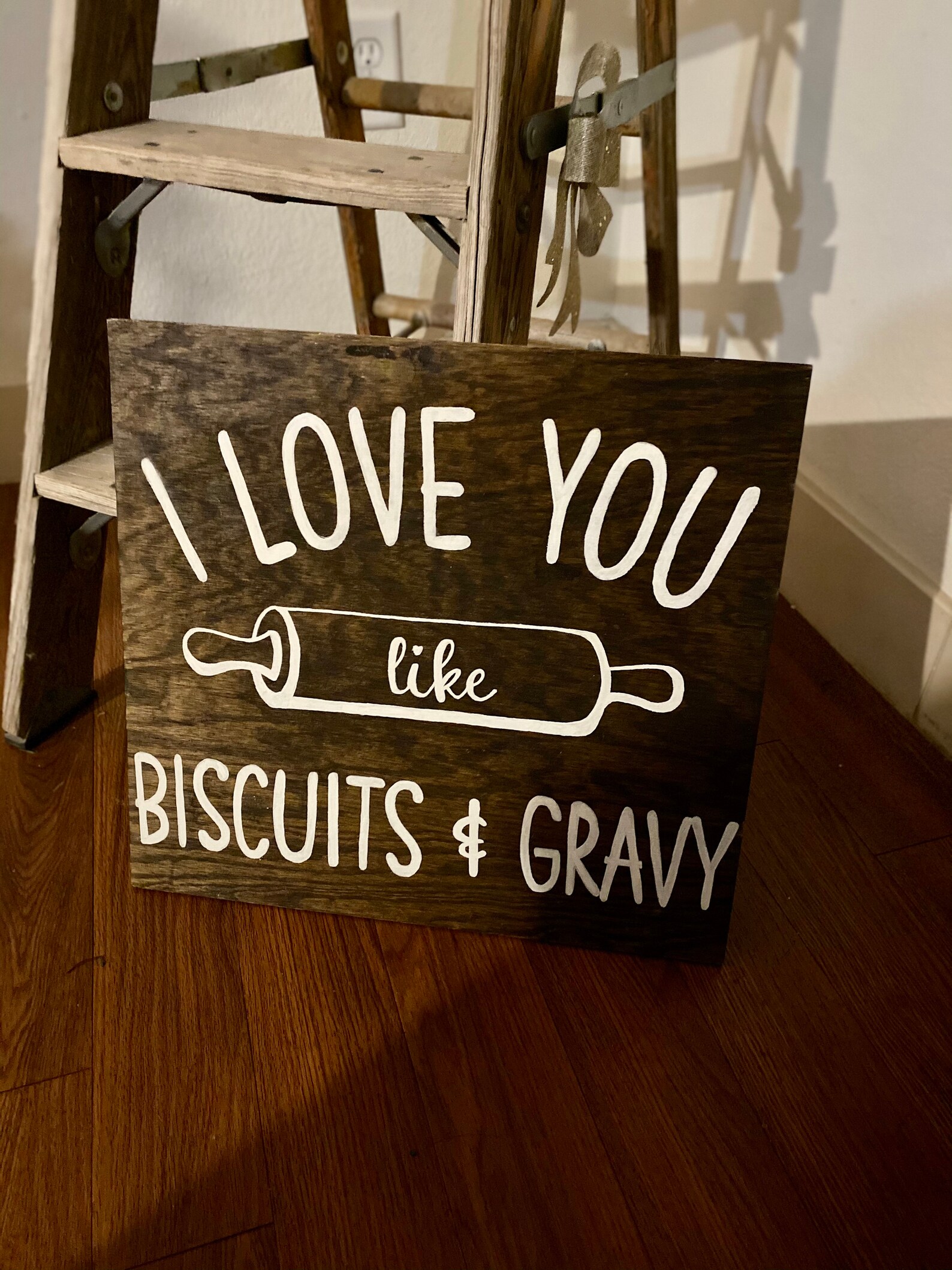 I Love You Like Biscuits & Gravy Sign - Etsy