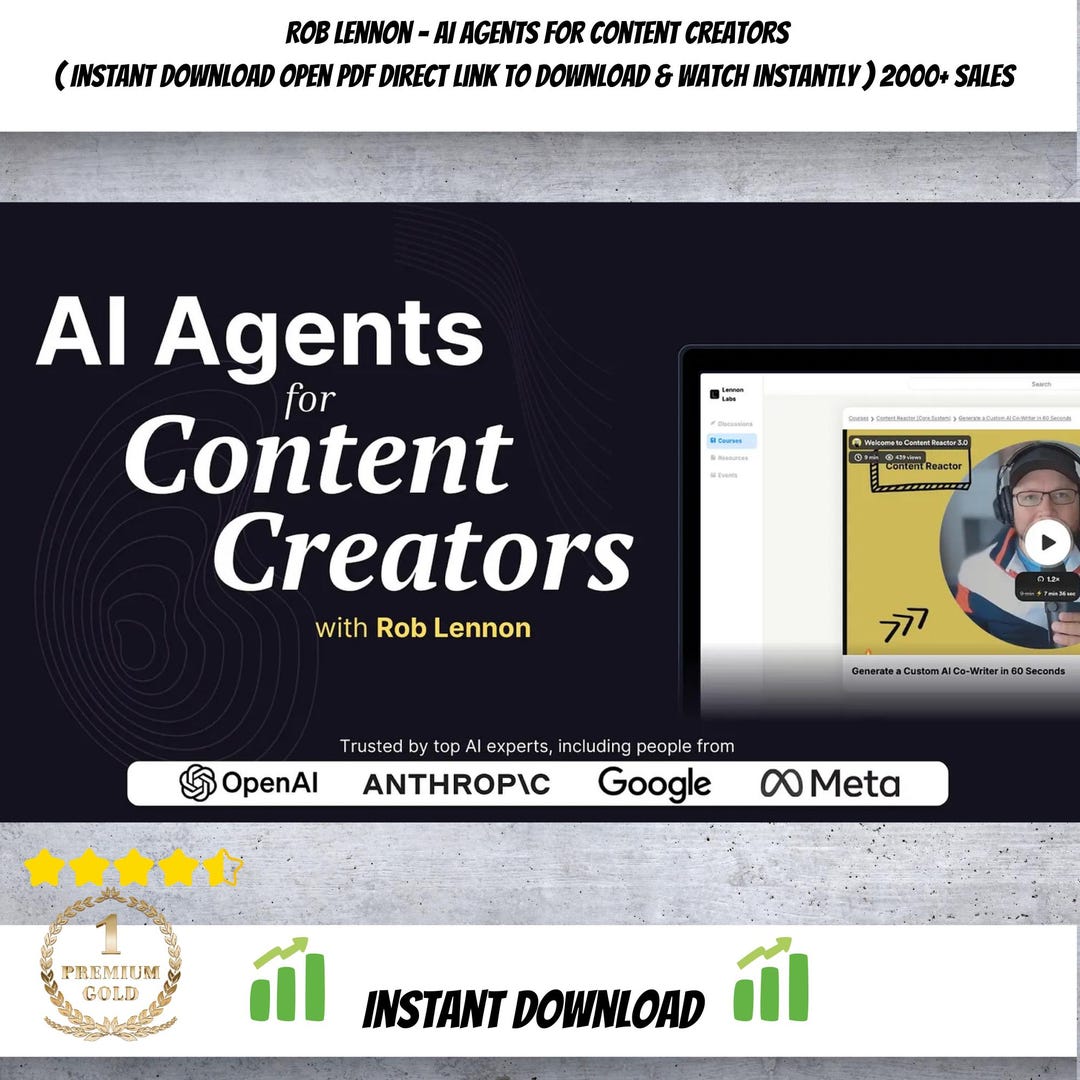 Rob Lennon AI Agents for Content Creators ( Instant Download ) - Etsy