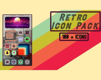 Retro Groovy Icons Home Screen Ios 14 - Etsy