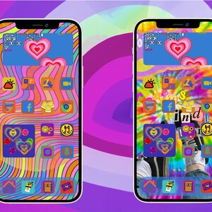 Indie Ios 14 Icons Pack Theme Pack Retro Icons Ios 14 App Covers Groovy ...