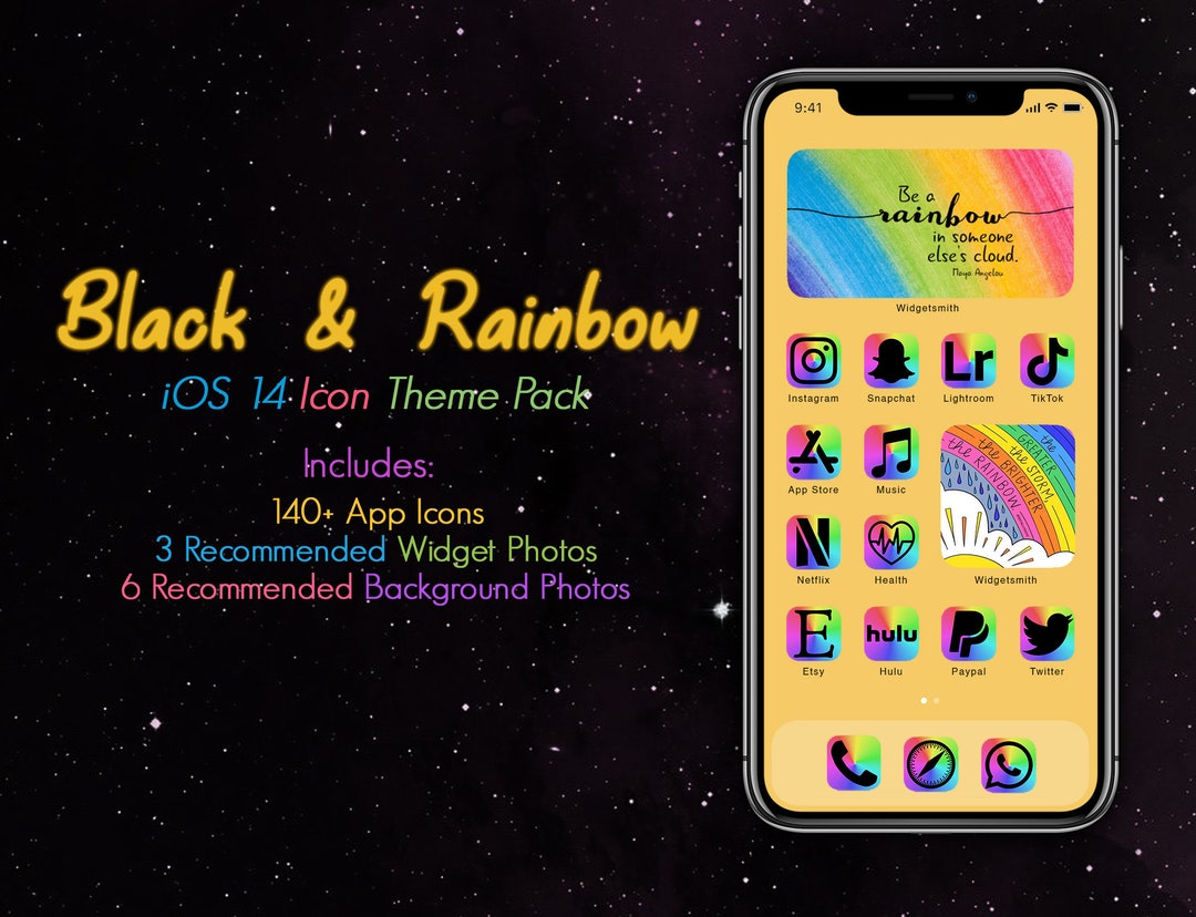 Rainbow Aesthetic Ios 14 App Icons , App Icons, Widget Quotes, Colorful ...