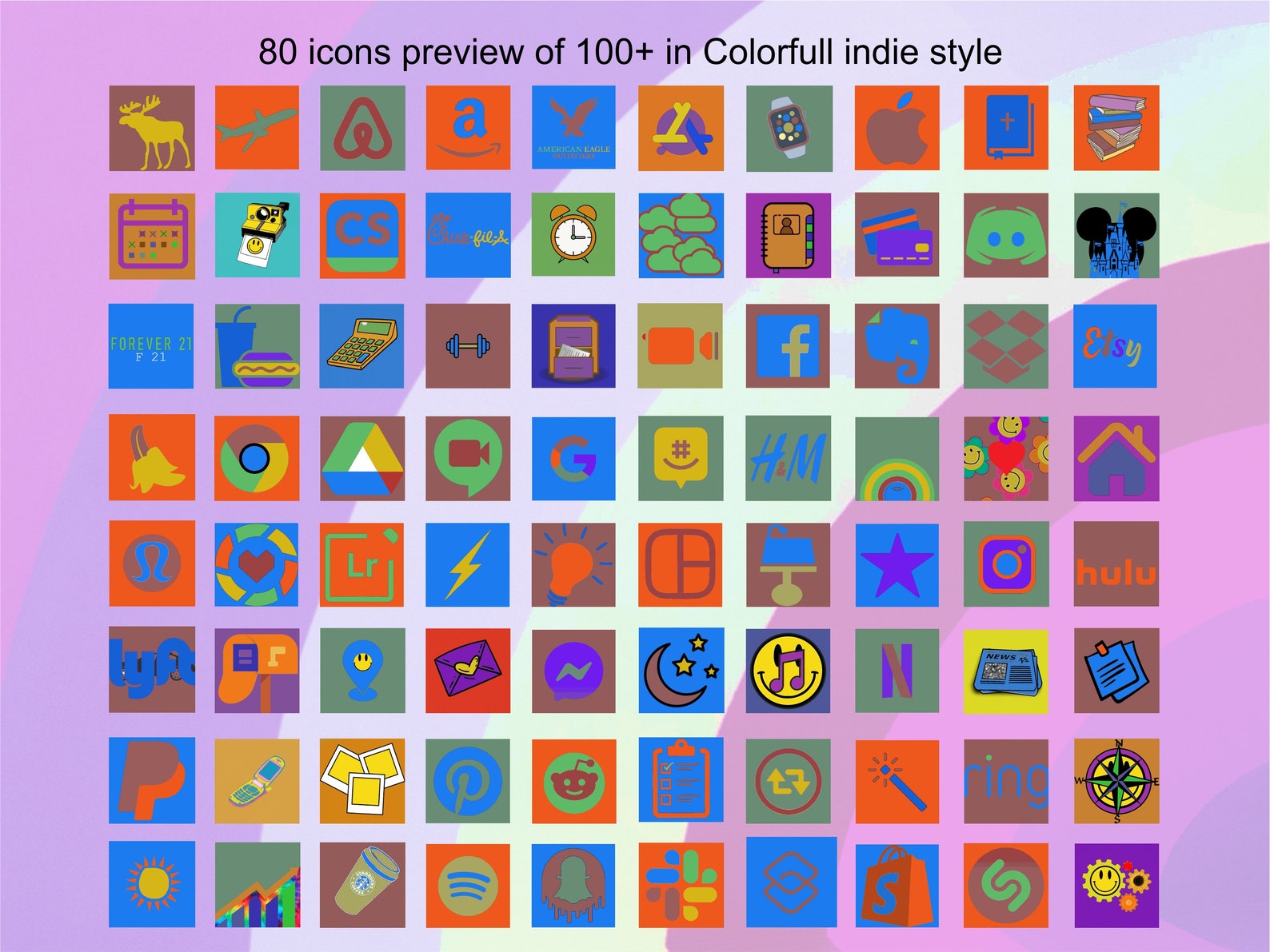 Indie Ios 14 Icons Pack Theme Pack Retro Icons Ios 14 App | Etsy