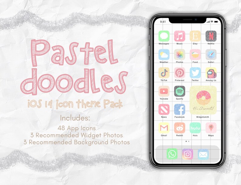 Doodle Theme App Icons Scribble Hand Drawn Custom Icons Home - Etsy