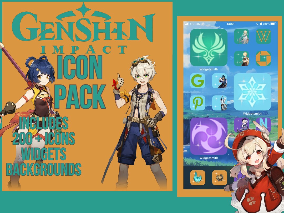 Genshin Impact Ios 14 App Icons, Genshin App Icons. Anime iPhone Home ...