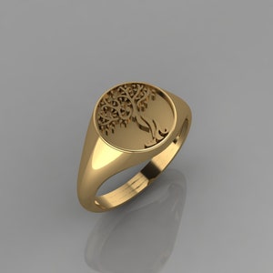 Tree of Life Ring, Men’s Tree of Life Signet Ring, Men's Tree Ring ...