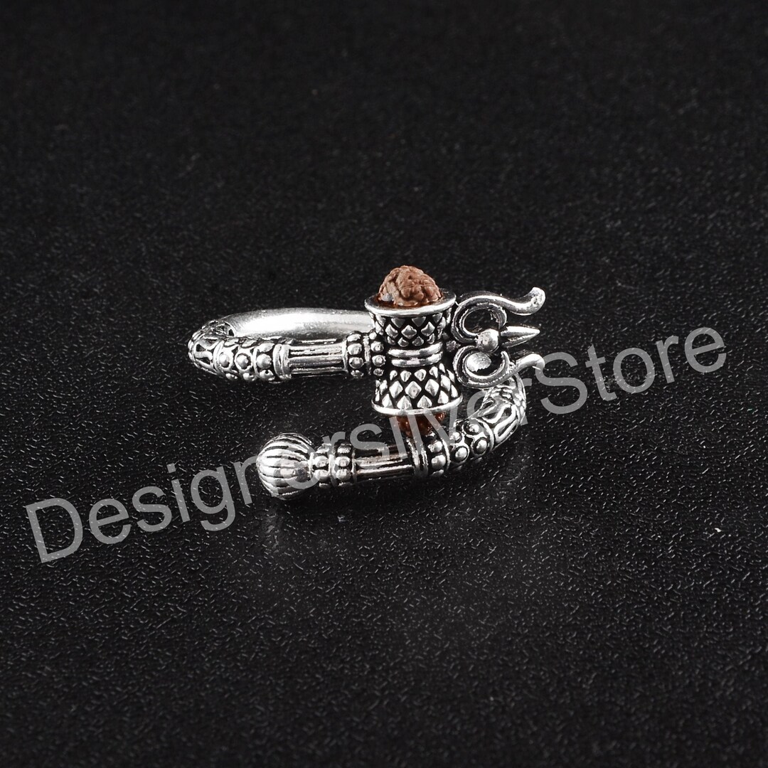 Vintage Customized Design Shiva Trident Trishul Ring,925 Sterling ...