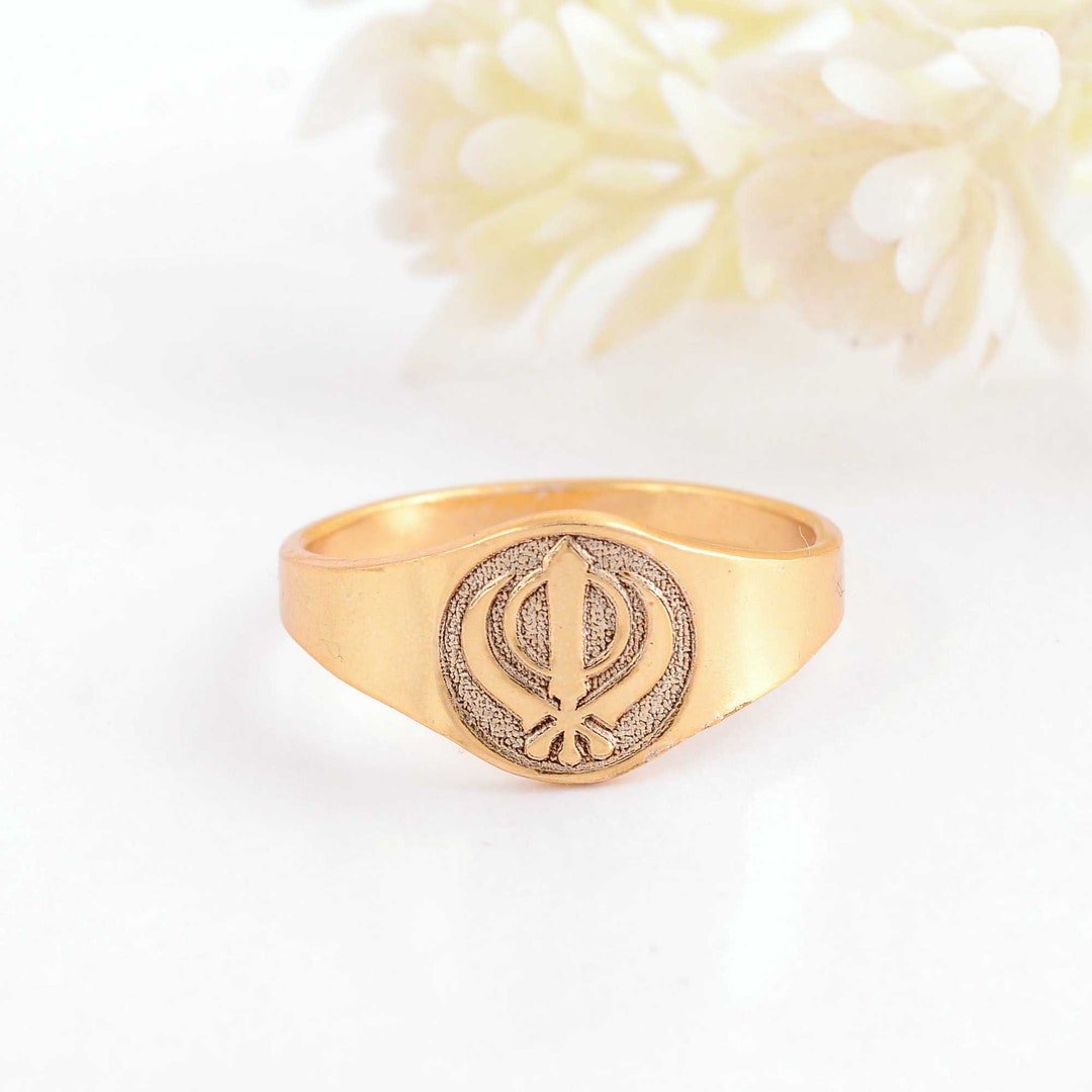 Handmade Sikh Khanda Signet Ring: Sterling Silver & Brass - Etsy