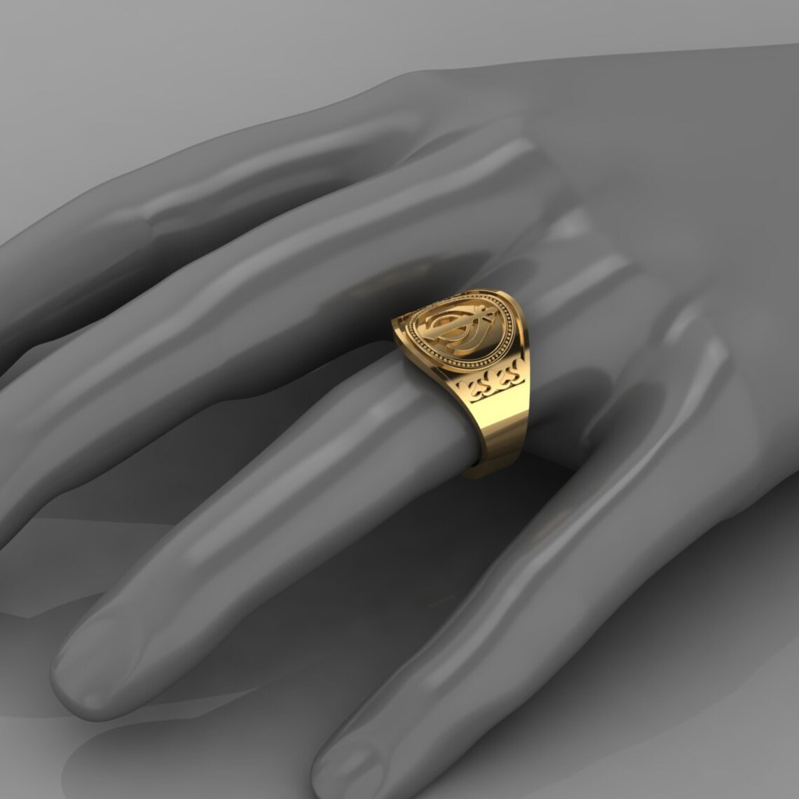 Handmade Sikh Khanda Signet Ring: Sterling Silver & Brass - Etsy
