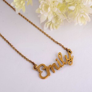 14k Gold Fill Emily Letter Necklace, Deliciate Customized Special Name ...