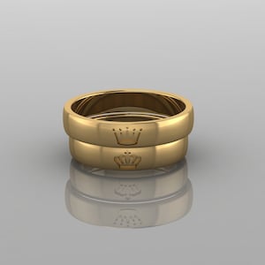 King & Queen Rings, Personalized Custom Engrave Sterling Silver Crown ...