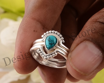 Turquoise Engagement Ring Set - Etsy