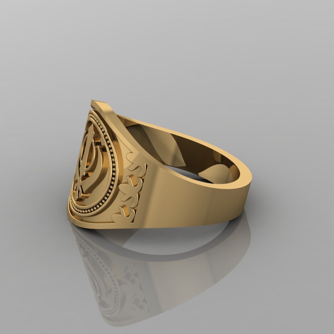 Handmade Sikh Khanda Signet Ring: Sterling Silver & Brass - Etsy