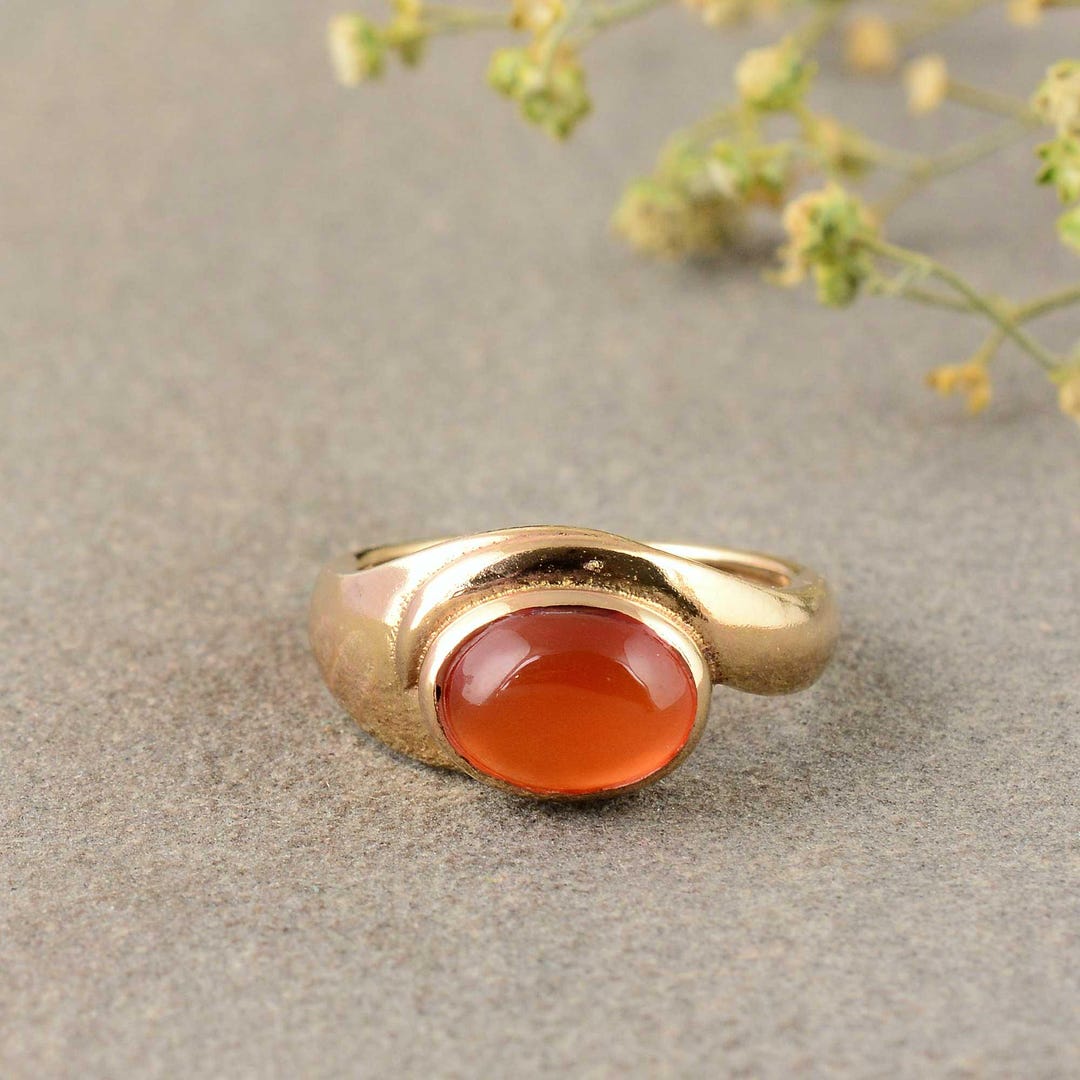 Red Coral Sterling Silver Ring - Handmade Gemstone Jewelry - Etsy