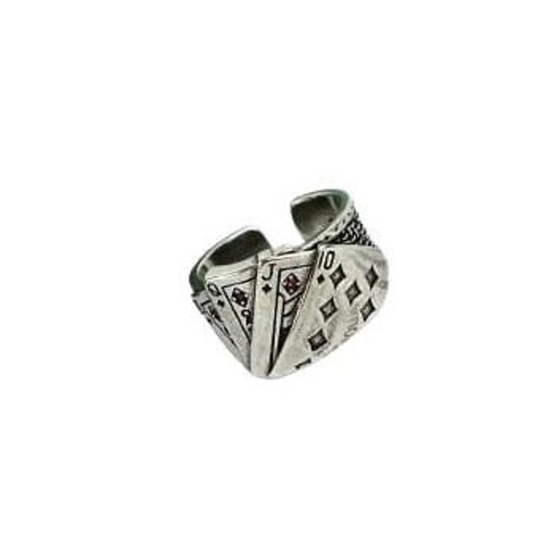 Playing Card Ring, Poker Card Ring, Card Gold Ring, Luck Ring, Street ...
