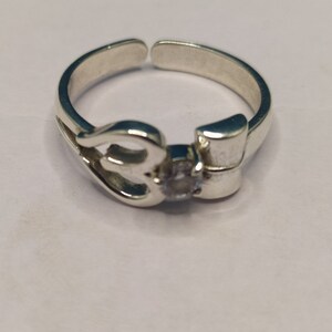 Sterling Silver Shiva Trident Trishul Ring, 925 Silver CZ Stone Ring ...