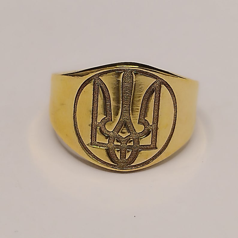 Ukrainian Trident Tryzub Symbol Unisex Ring Silver Trident Ring, Greek ...