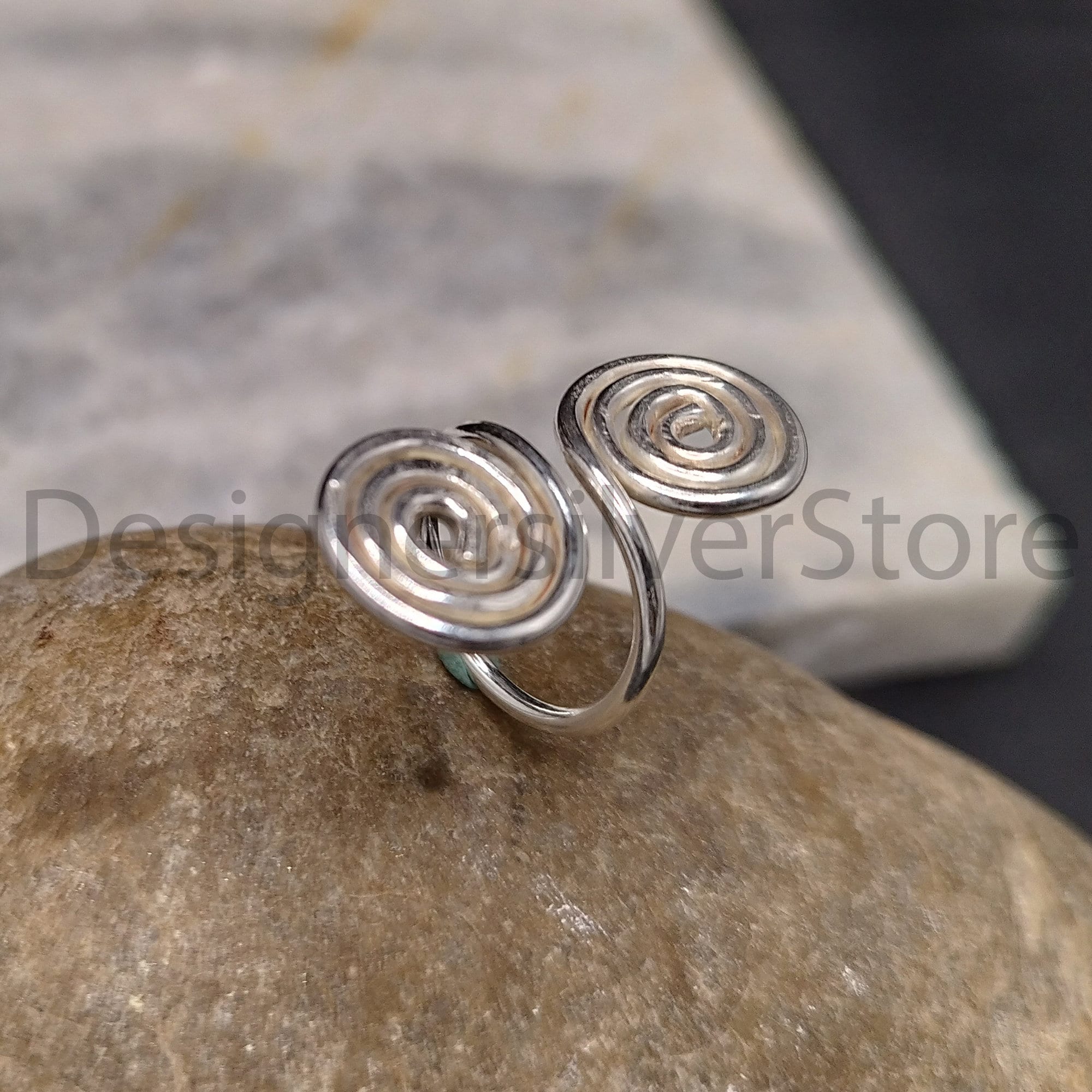 925 Silver Spiral Ring Double Coil Spiral Ring Adjustable - Etsy