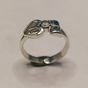 Sterling Silver Shiva Trident Trishul Ring, 925 Silver CZ Stone Ring ...