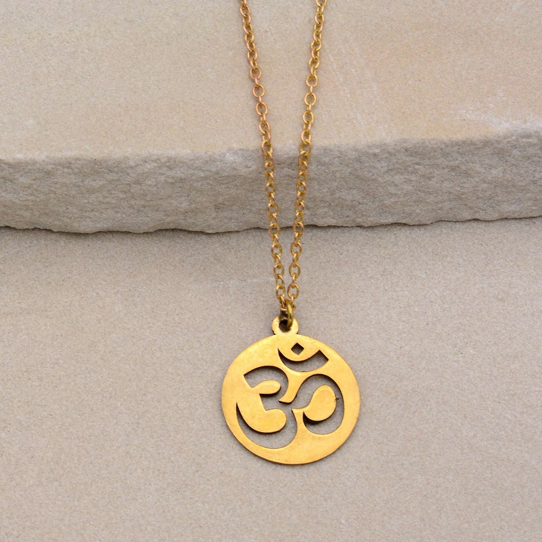 OM Necklace OM, Yoga Symbol Charm & Chain, Tamil Hindu Emblem Charm ...