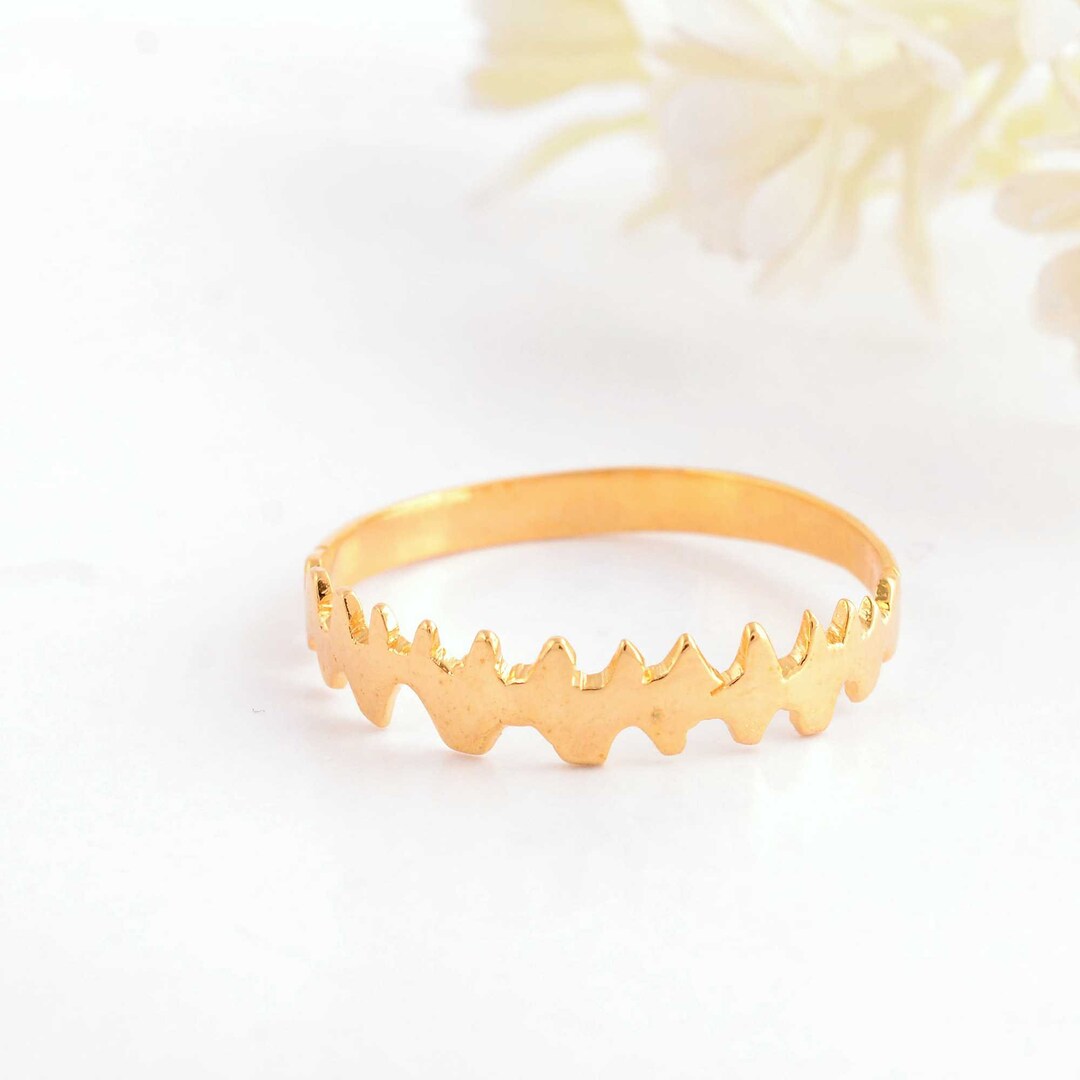 Handmade Brass Ripple Ring: Stacking Squiggle Band - Etsy