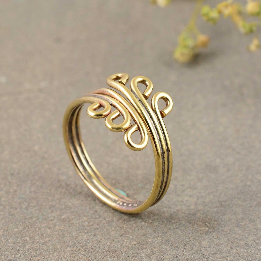 925 Silver Spiral Ring, Double Coil Spiral Ring, Adjustable Wire Wrap Ring, Gift for Her, Chunky ...