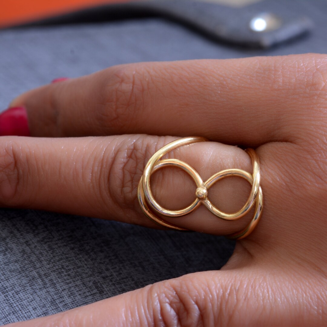 Silver Splint Ring, German Silver Geometric Dip or Pip Splint Ring ...