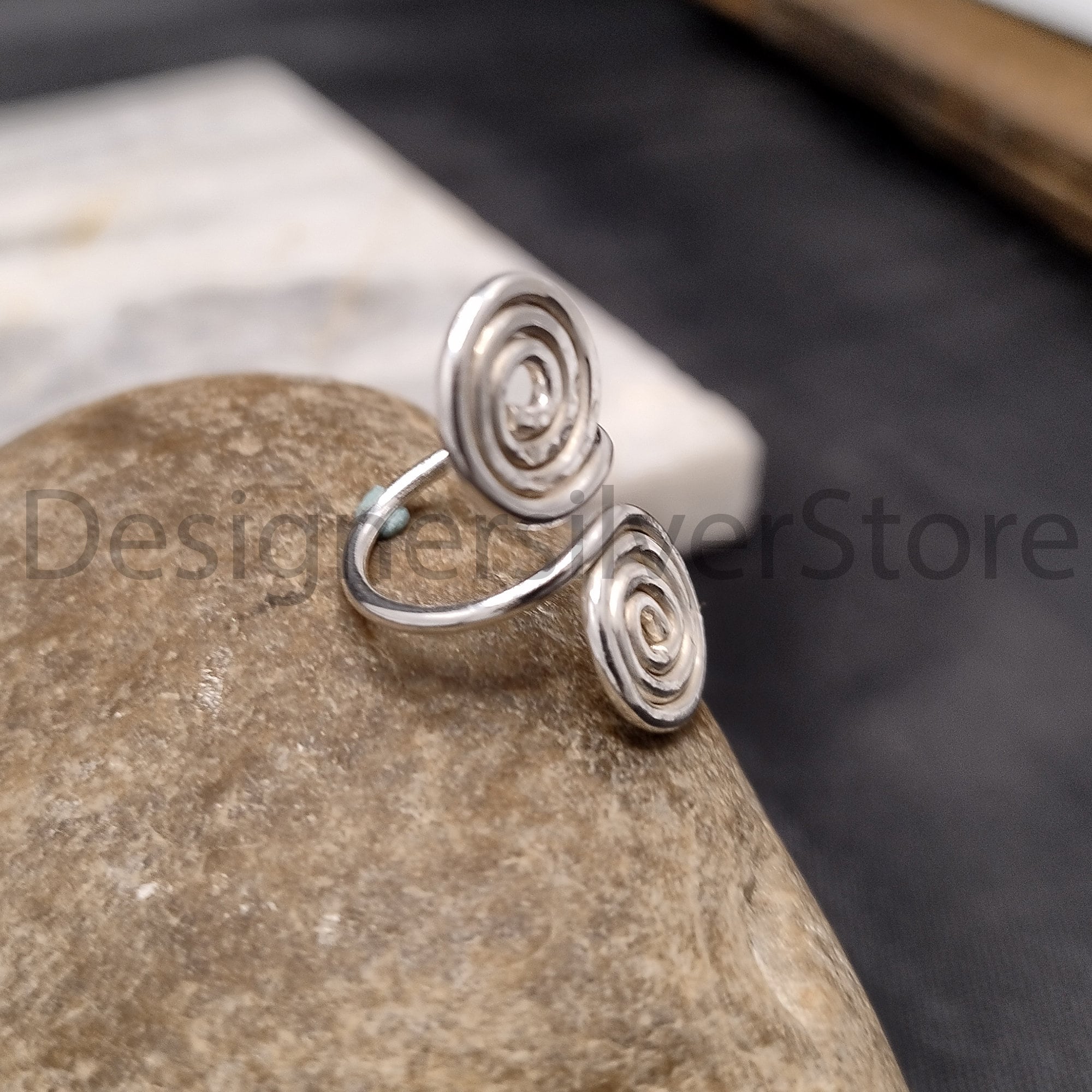 925 Silver Spiral Ring Double Coil Spiral Ring Adjustable - Etsy