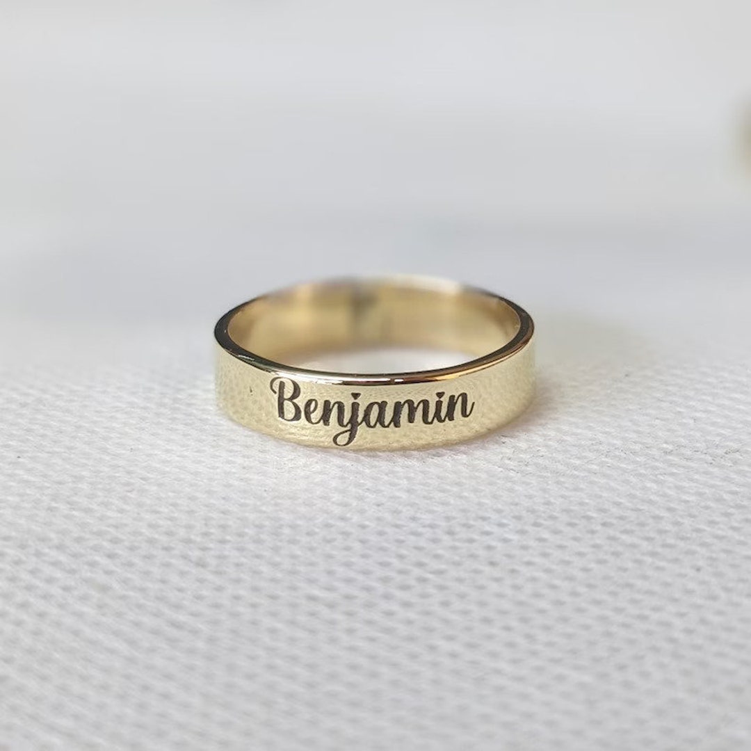 Personalized Word Ring, Custom Name Ring, Dainty Name Ring ...