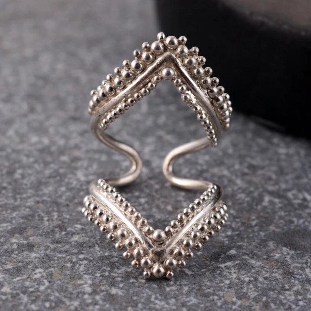 Swan Neck Deformity Silver Ring, Ring for Her, Geometric Splint Ring ...