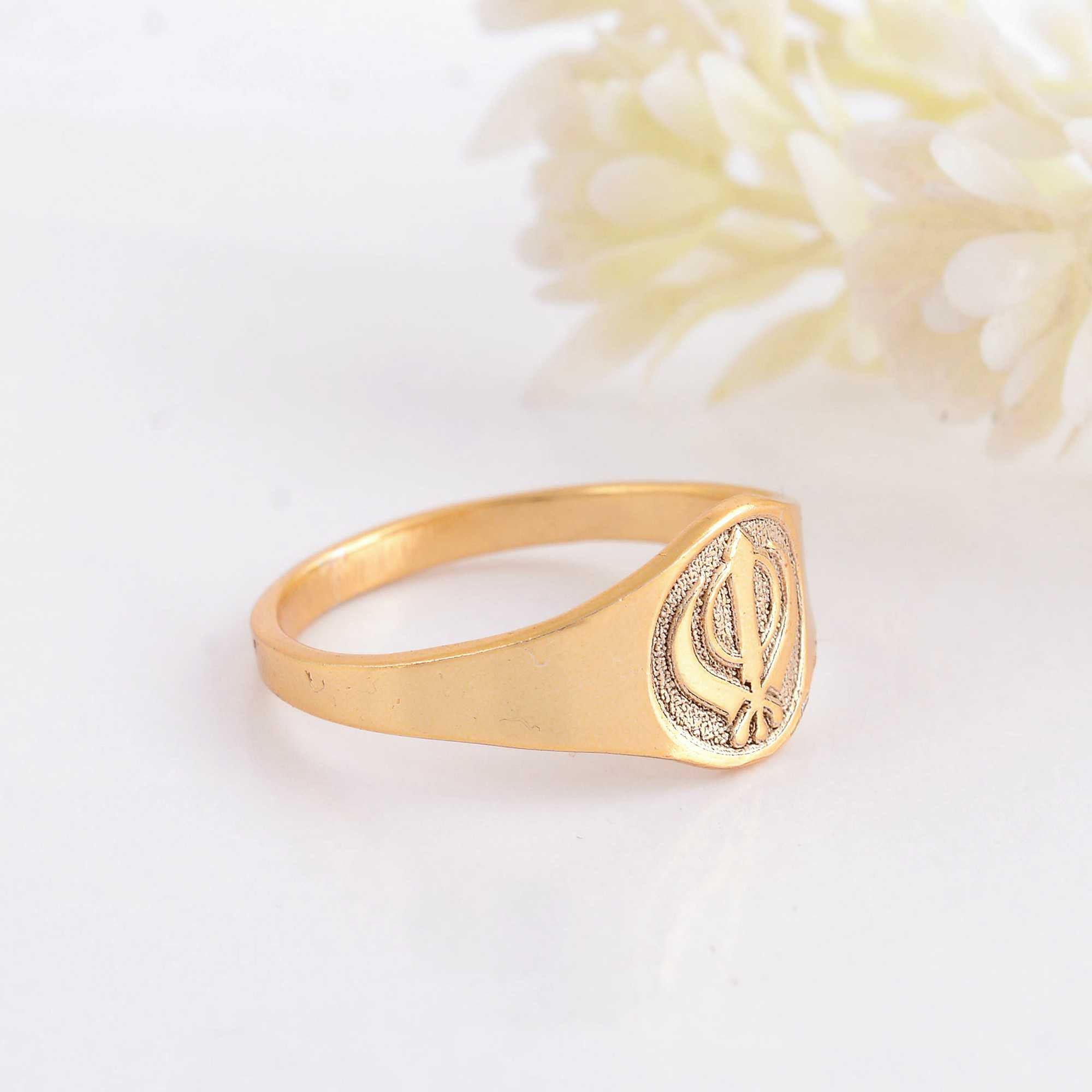 Handmade Sikh Khanda Signet Ring: Sterling Silver & Brass - Etsy
