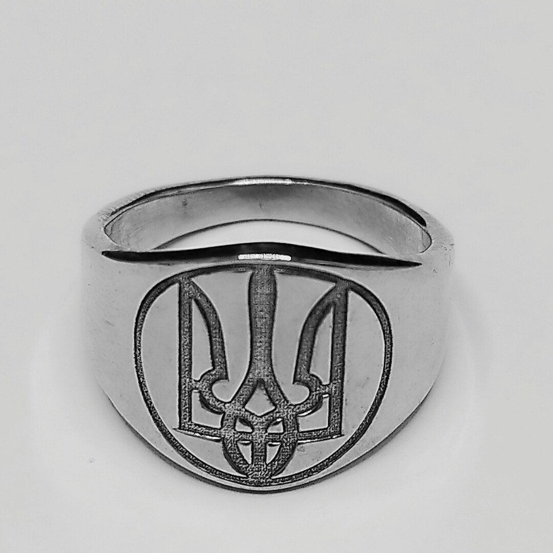 Ukrainian Trident Tryzub Symbol Unisex Ring Silver Trident Ring, Greek ...