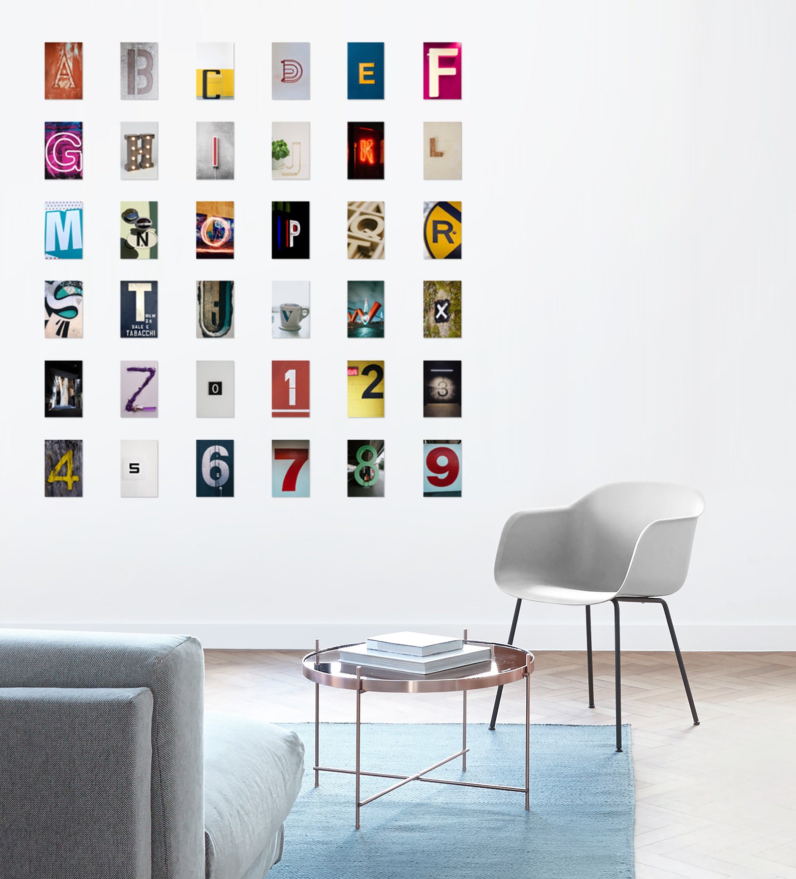 Typography Wall Collage Kit, Letters Numbers Collage Kit, Alphabet ...