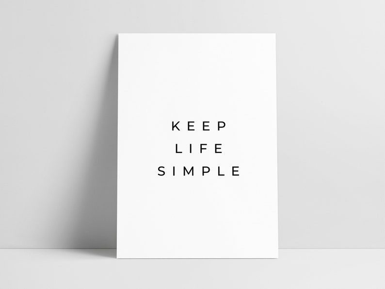 Keep Life Simple Printable Wall Art, Quote Wall Print, Large Typography ...