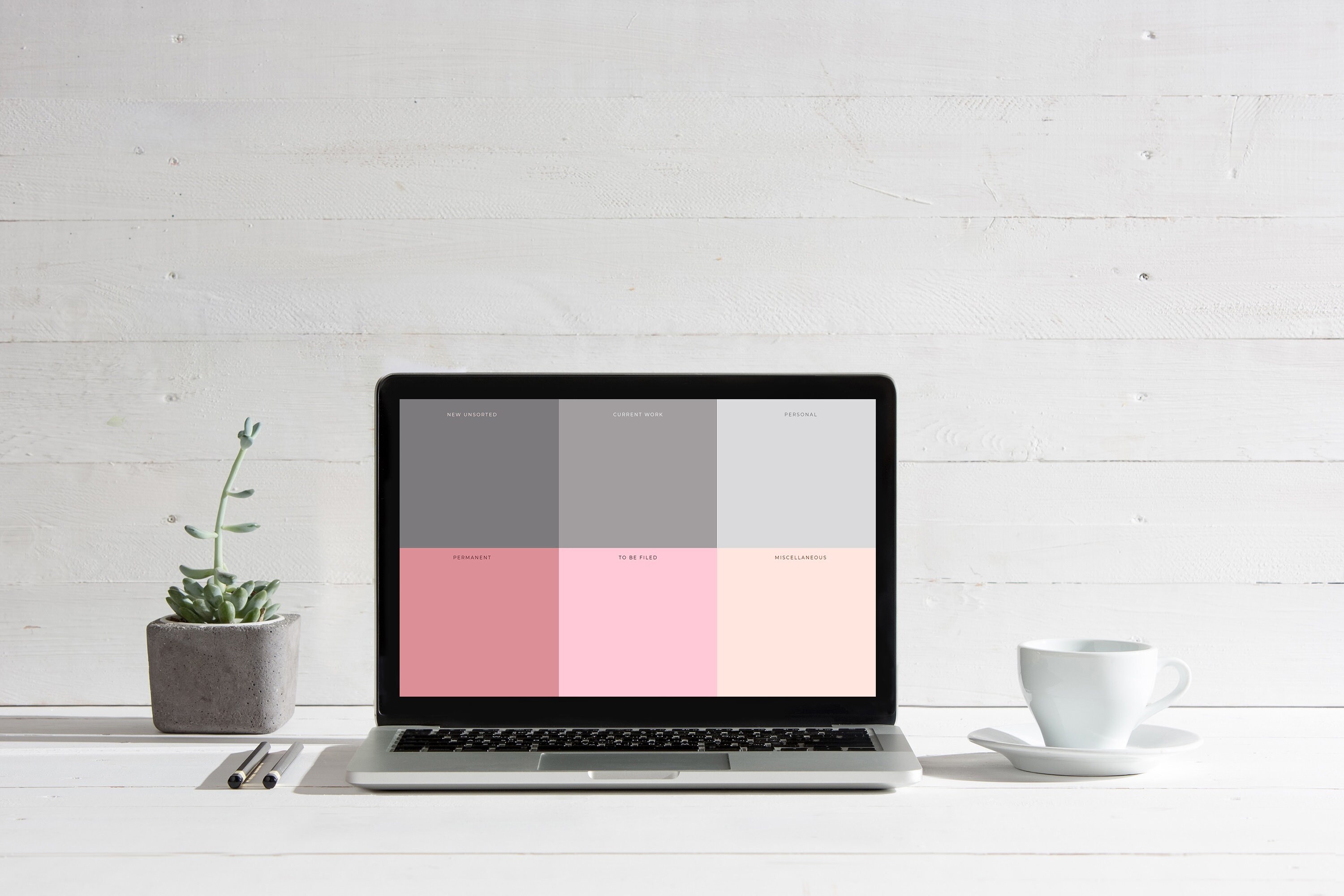 Modern Colors Desktop Wallpaper Organizer, Minimalist Soft Colors ...
