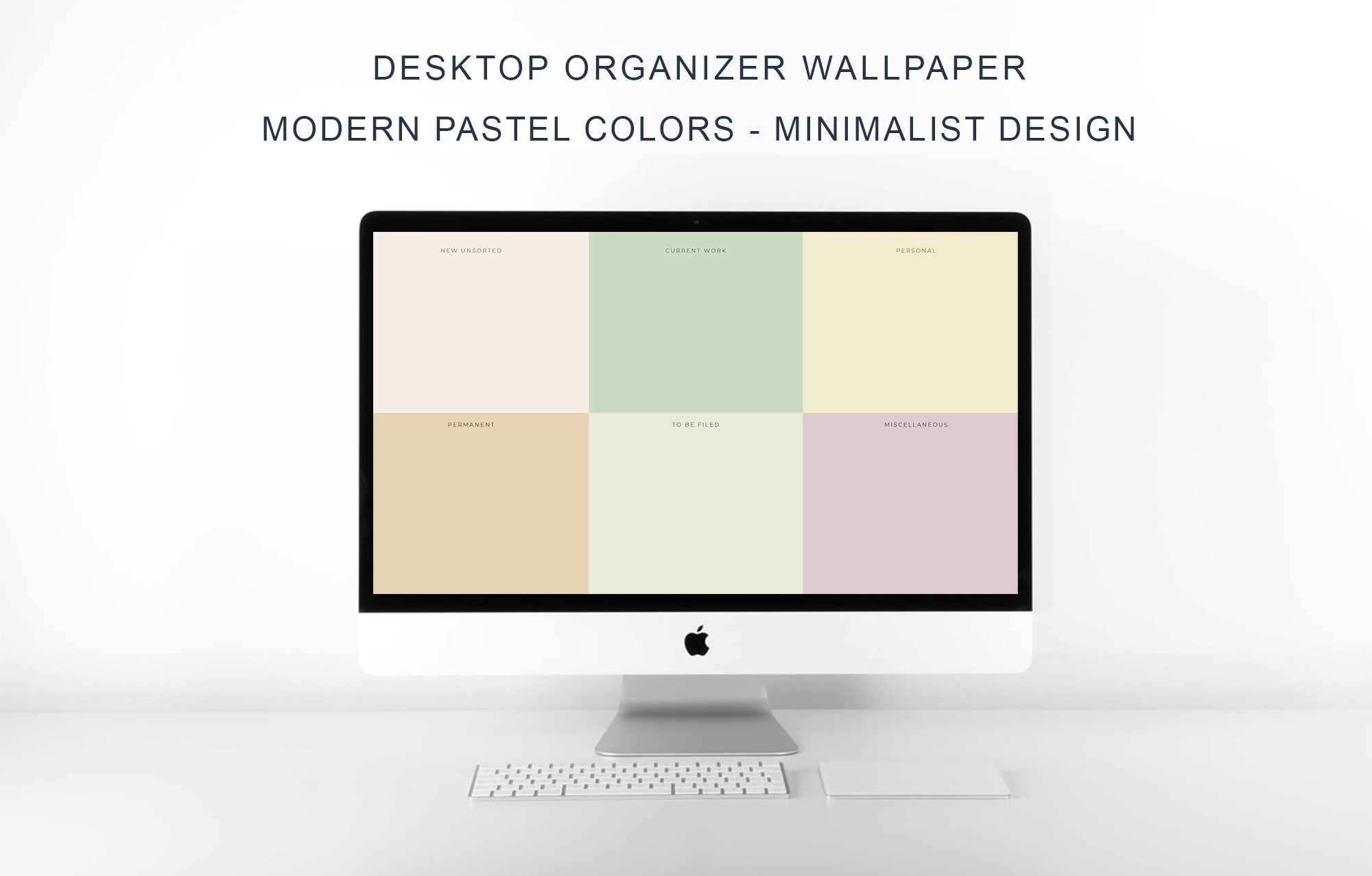 Modern Colors Desktop Wallpaper Organizer, All Colors Set, 6 Minimalist ...